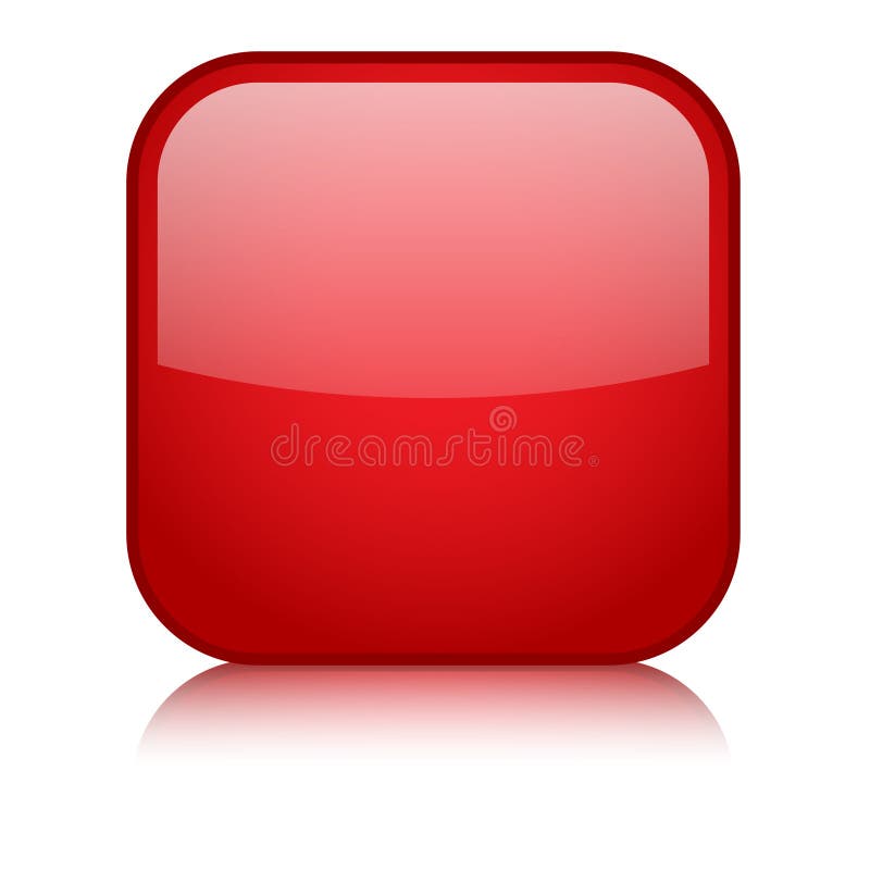 Blank Square Vector Web Button with Reflection Stock Vector ...