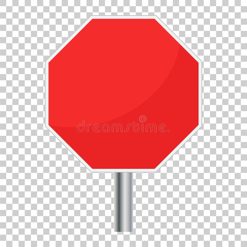 Blank Red Stop Sign Vector Icon. Empty Danger Symbol Vector ...