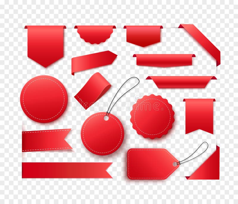 Blank Red Tags Isolated. 3d Labels Stock Vector - Illustration of ...