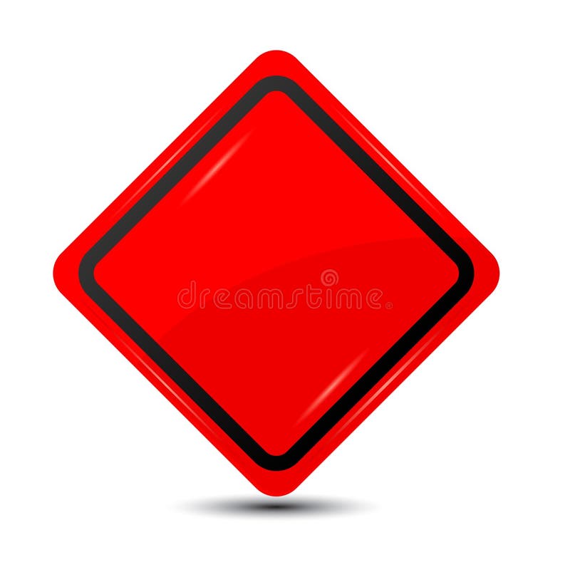Blank Red Traffic Road Sign. Stock Illustration - Illustration of ...