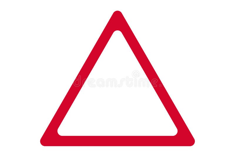 Blank Red Triangular Sign Isolated on a White Stock Vector ...