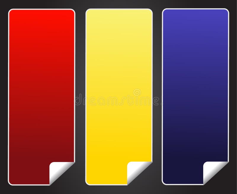 Blank Red Yellow Blue Sticker Tag Stock Vector - Illustration of green ...