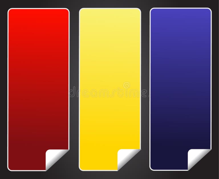 Blank Red Yellow Blue Sticker Tag Stock Vector - Illustration of green ...