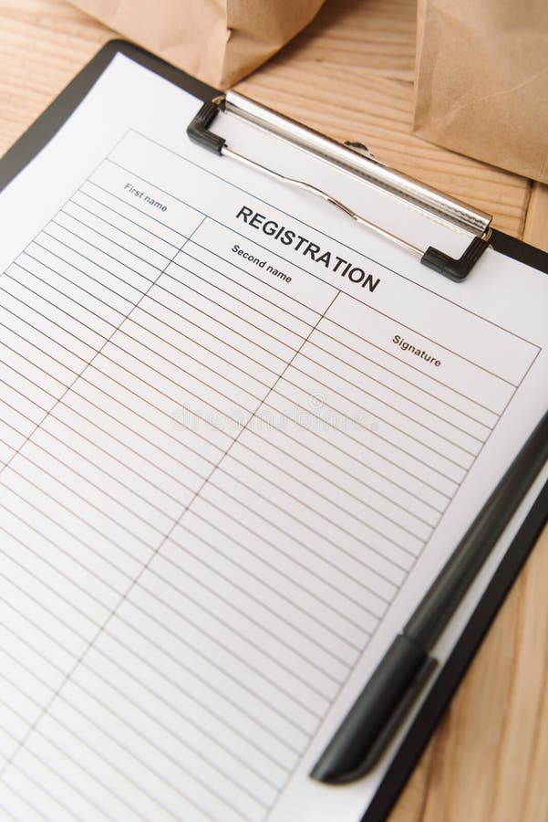 Blank registration form stock image. Image of contents - 33670245
