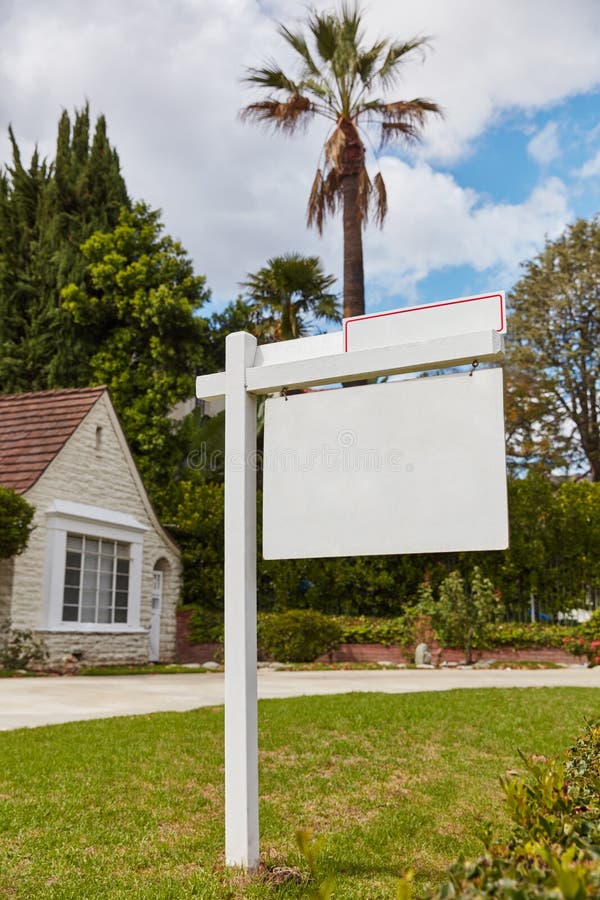 Blank for Rent Sign with House Stock Photo - Image of real, building ...