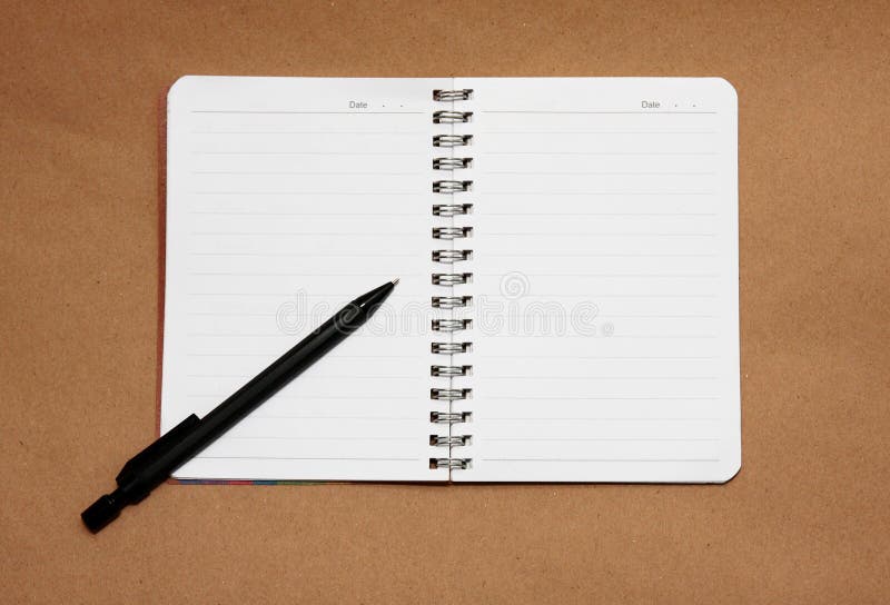 Blank Reporters Notebook and Pencil on a Brown Pap Stock Photo - Image ...