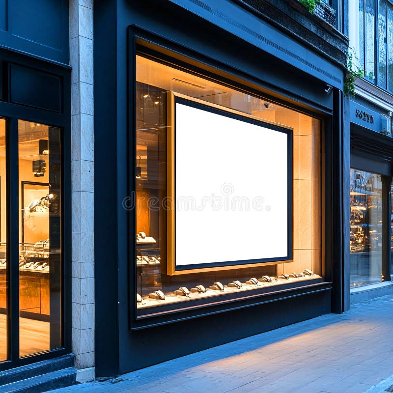 Blank Retail Storefront Display Perfect for Mockups Advertising Stock ...