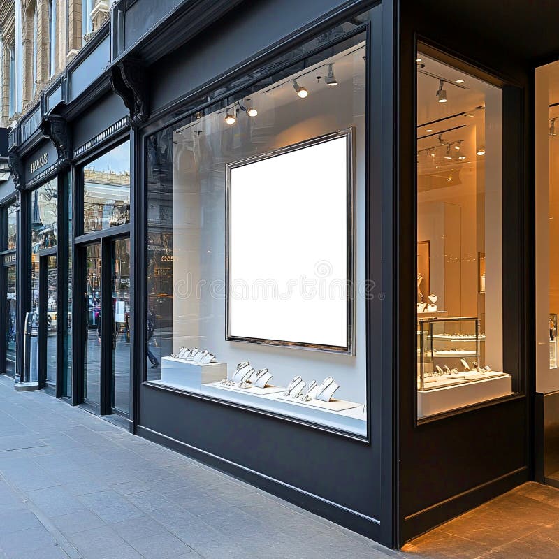 Blank Retail Storefront Perfect for Your Business Advertisement Stock ...