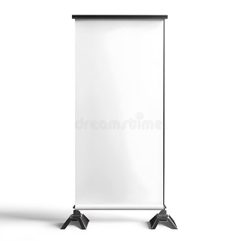 Blank Retractable Banner Stand Isolated on White Stock Illustration ...