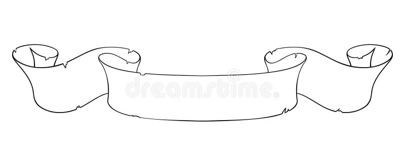 Blank Ribbon Banner Outline