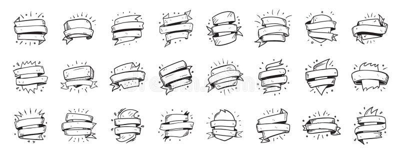 Blank Ribbon Set Themed Template Collection, Tag Label Banner Text ...