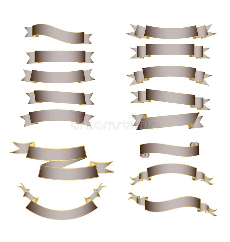 Blank Ribbon Vintage Brown Color Template Vector Design Stock Vector ...
