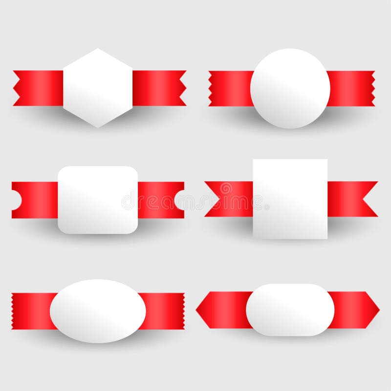 Blank Ribbons Label Design Set Stock Vector - Illustration of ribbon ...