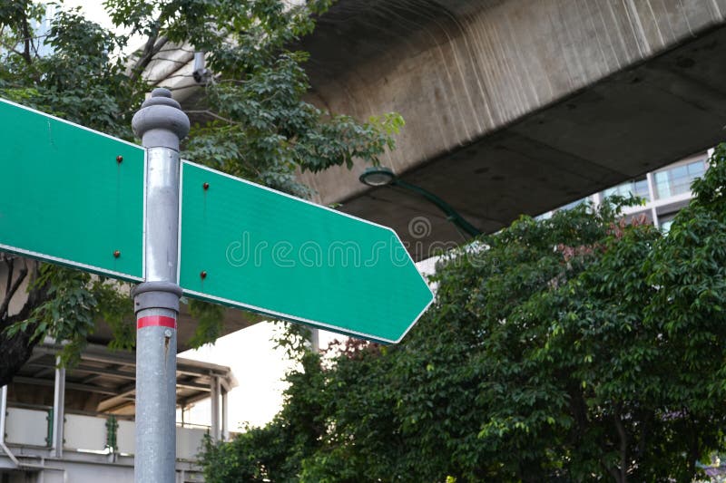 Blank Right Pointer Directional Arrows Signpost on the Side of the Road ...