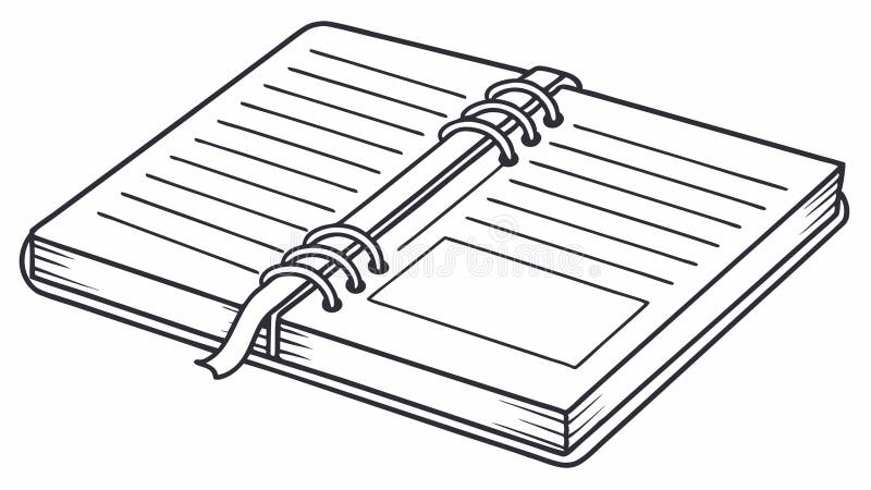 Blank Ring Bound Notebook Planner Sketch Simple Stationary, Vector ...