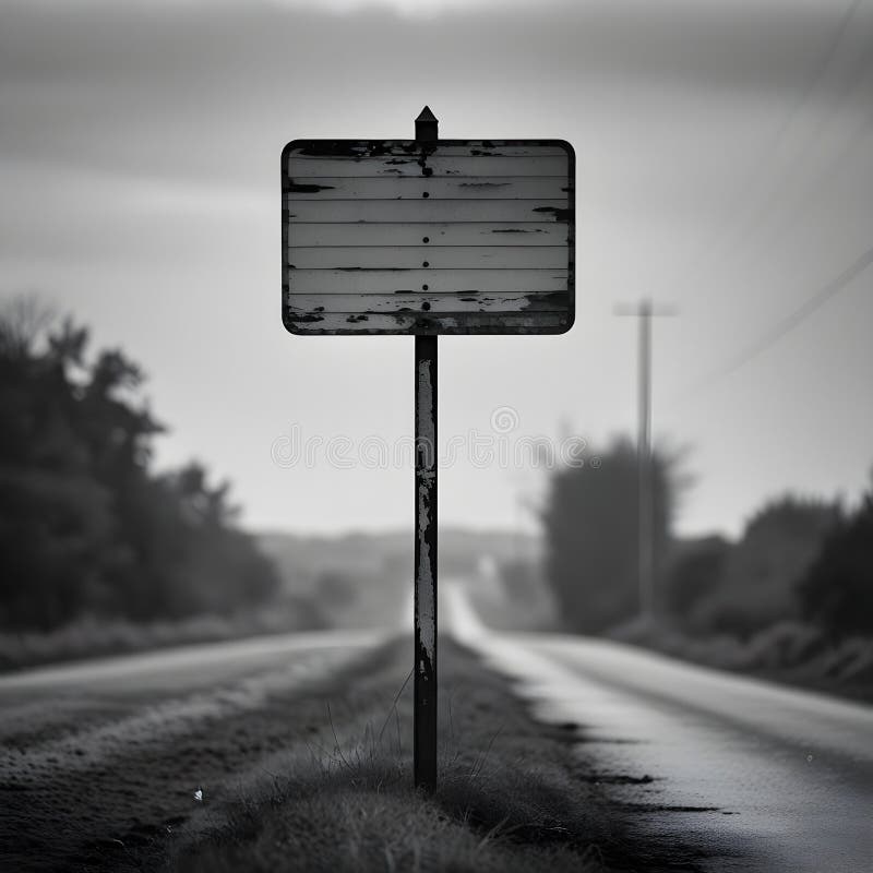 Blank Road Old Metal Signpost on Roadside Guidepost Direction Sign ...