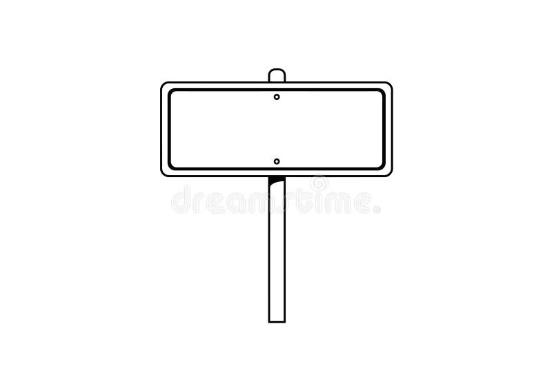 Blank Road Sign Outline Clipart Stock Vector - Illustration of marker ...