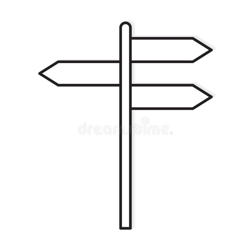 Blank road sign post icon stock vector. Illustration of website - 145005693