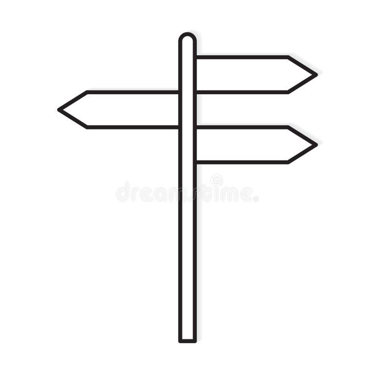 Blank road sign post icon stock vector. Illustration of icon - 145005604