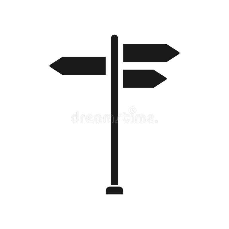 Blank Road Sign Post Vector Icon. Simple Modern Design Illustration ...