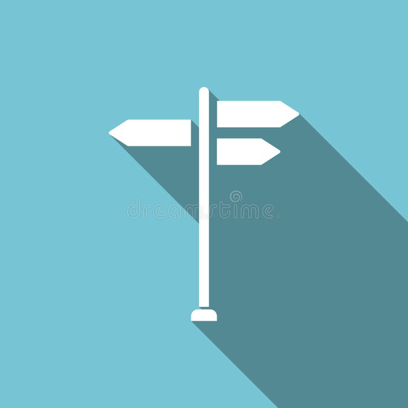 Blank Road Sign Post Vector Icon. Simple Modern Design Illustration ...