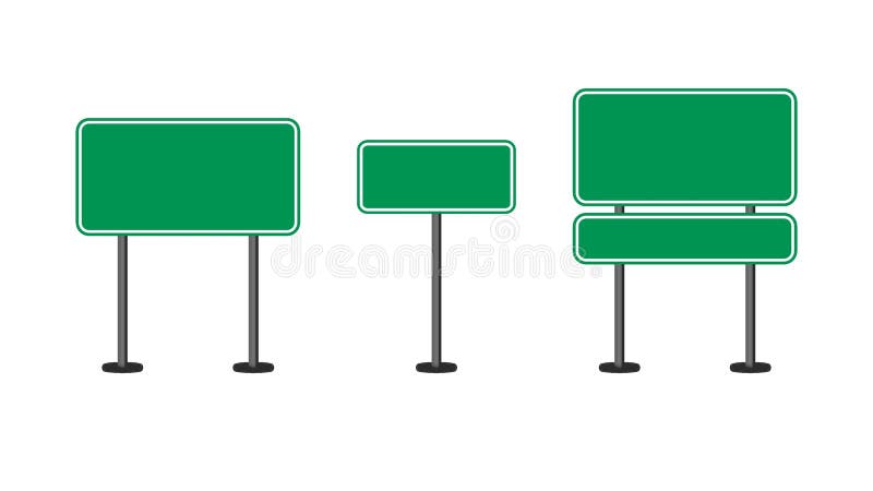 Blank Road Sign Vector, Board Sign, Green Sign Stock Illustration ...
