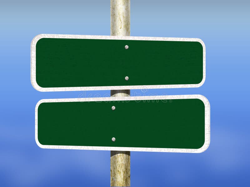 Blank Road Signs with Background Stock Illustration - Illustration of ...