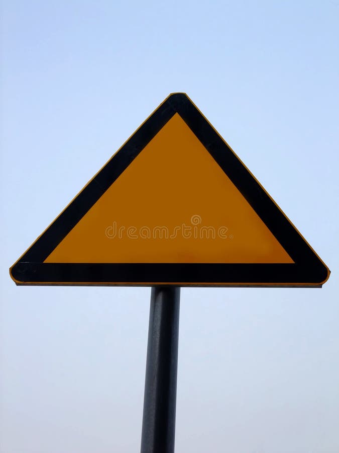 Blank road warning sign stock image. Image of empty, isolated - 12634765