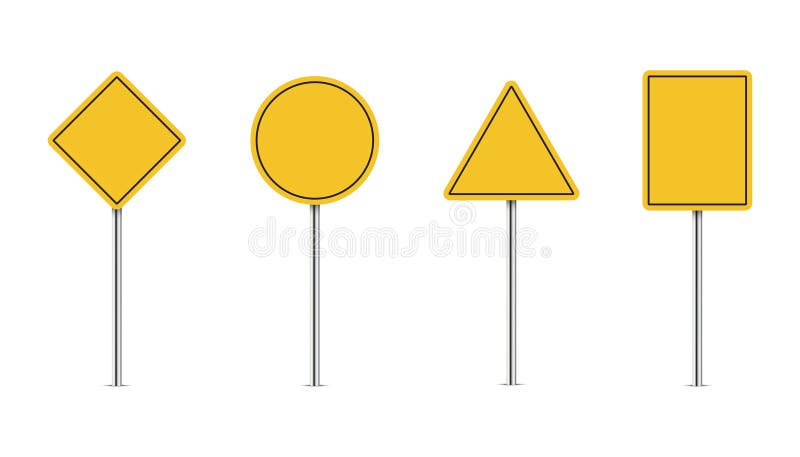Blank Road Yellow Traffic Signs Stock Vector - Illustration of road ...
