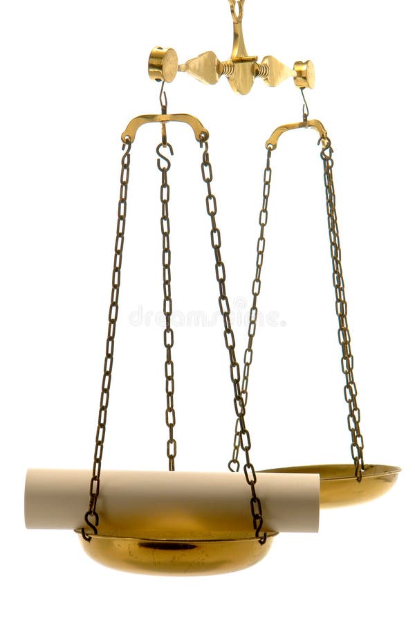 Justice Scale and Old Law Book Isolated on White Stock Photo - Image of ...