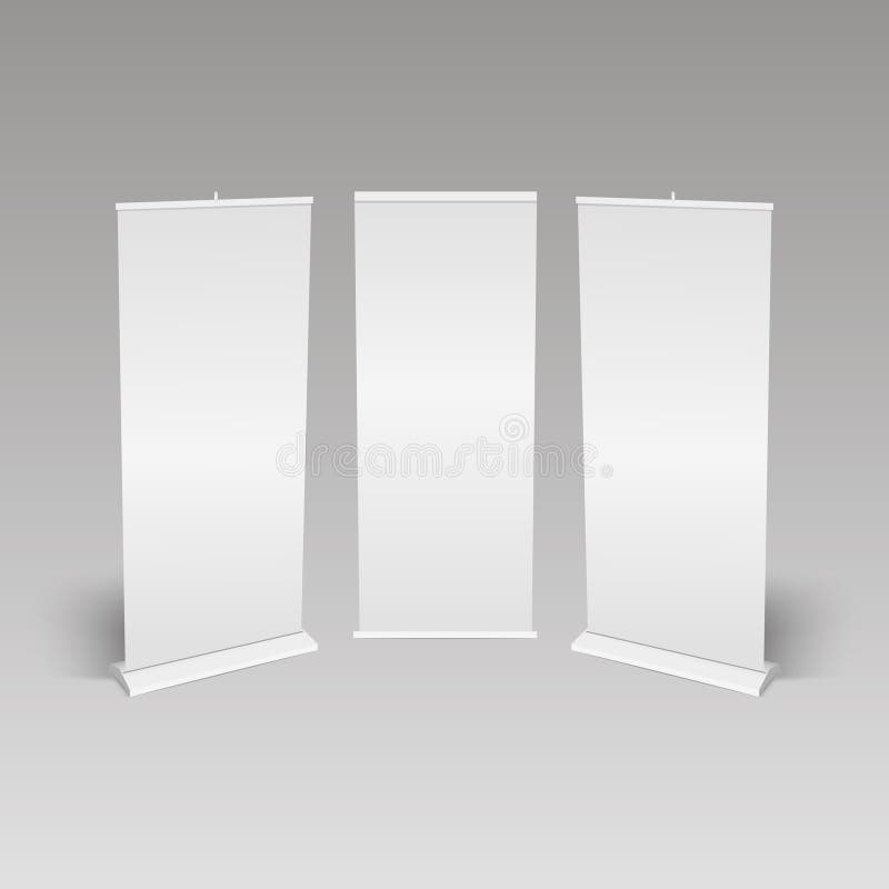 Blank Roll-up Banner Display, Isolated with Clipping Path. Vector Stock ...