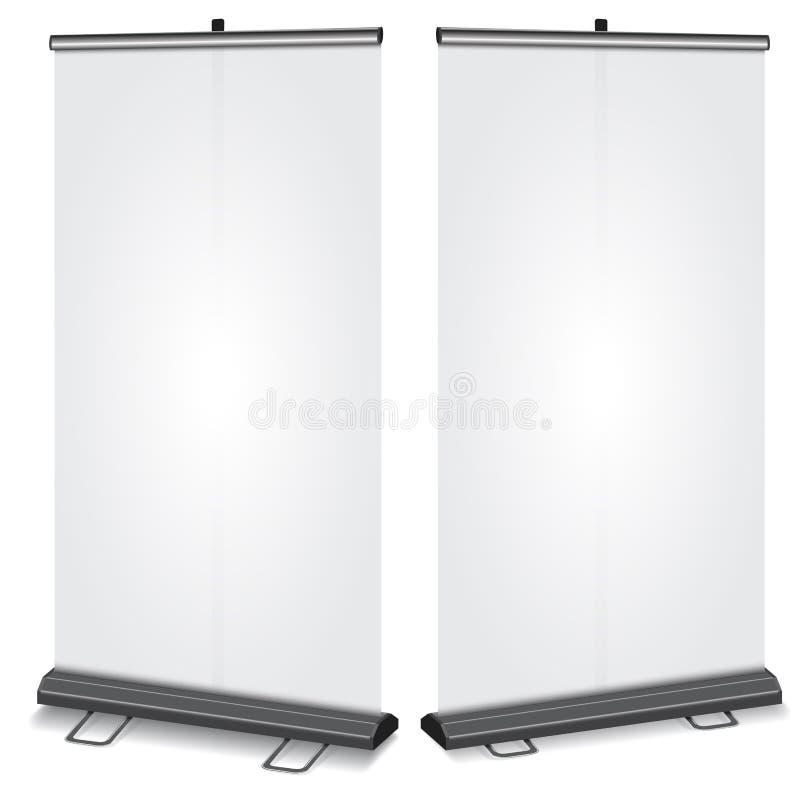 Blank Roll-up Display Banner Stock Illustration - Illustration of ...
