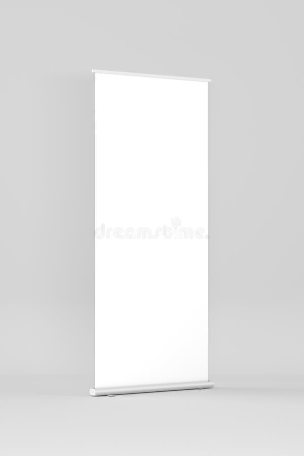 Blank Roll Up or Standee Mockup on White Background - 3D Illustration ...