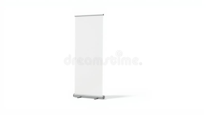 Blank Roll Up Standee Mockup on White Background, Ideal for Showcasing ...