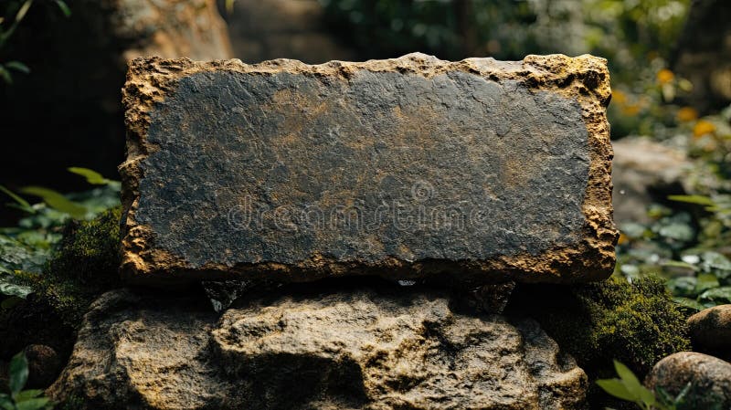 Blank Rough Stone Sign with Embedded Crystals for Mystical Nature ...