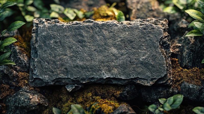 Blank Rough Stone Sign with Embedded Crystals for Mystical Nature ...