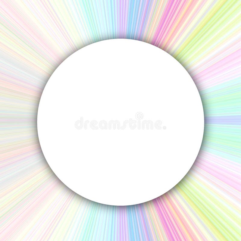Blank Round Frame with Colorful Background in Rays Stock Illustration ...