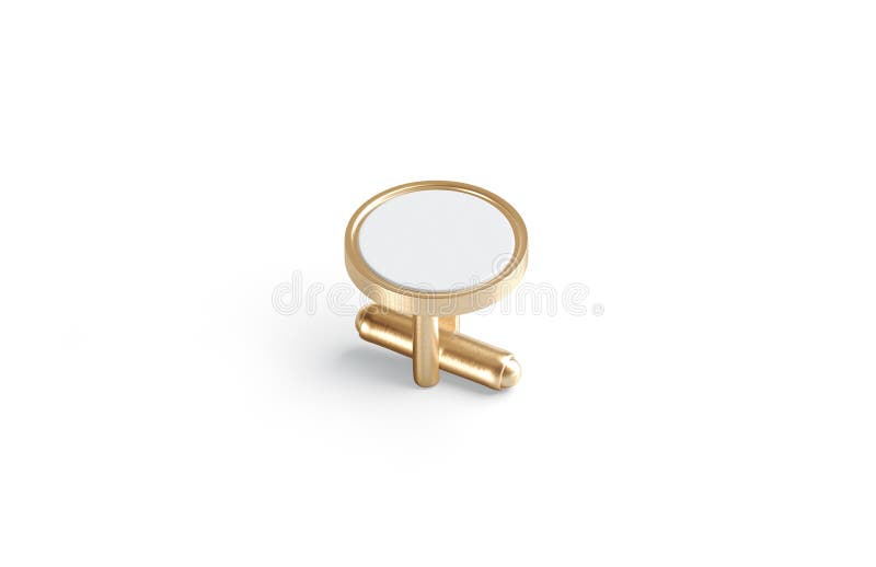Blank Round Gold Cufflinks Toggle Mock Up Stand, Side View Stock ...