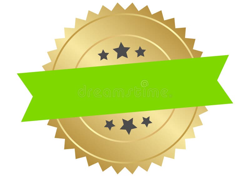 Blank. Blank Round Green and Gold Label Isolated on Transparent ...