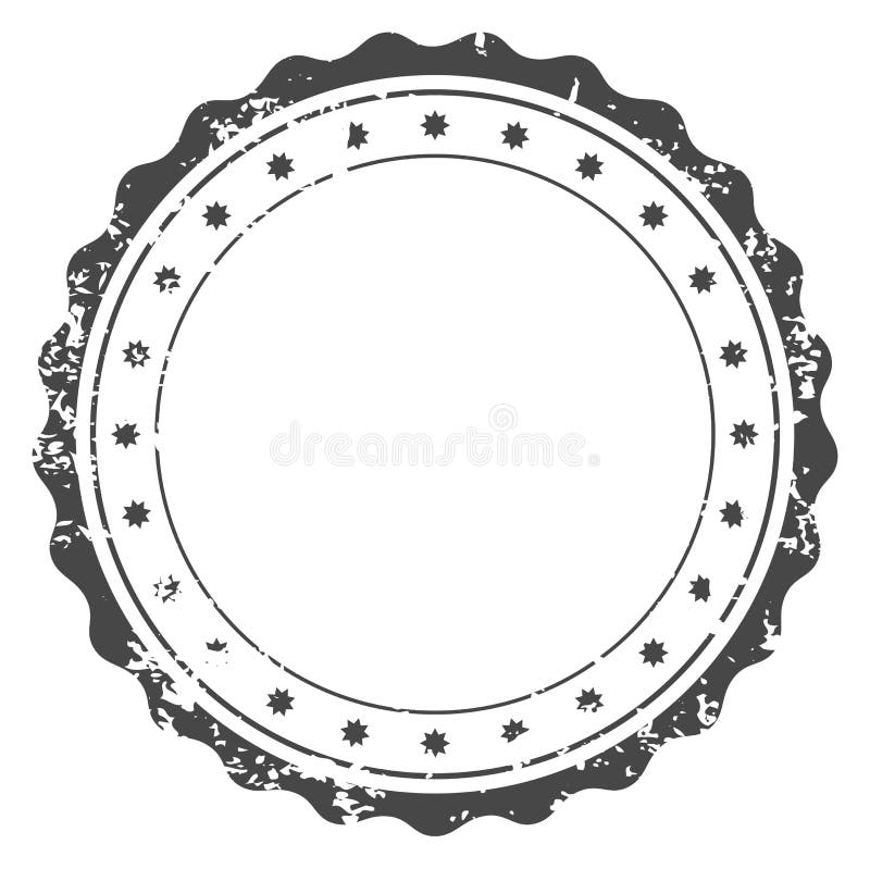Blank Round Grungy Label. Retro Postal Stamp Stock Illustration ...