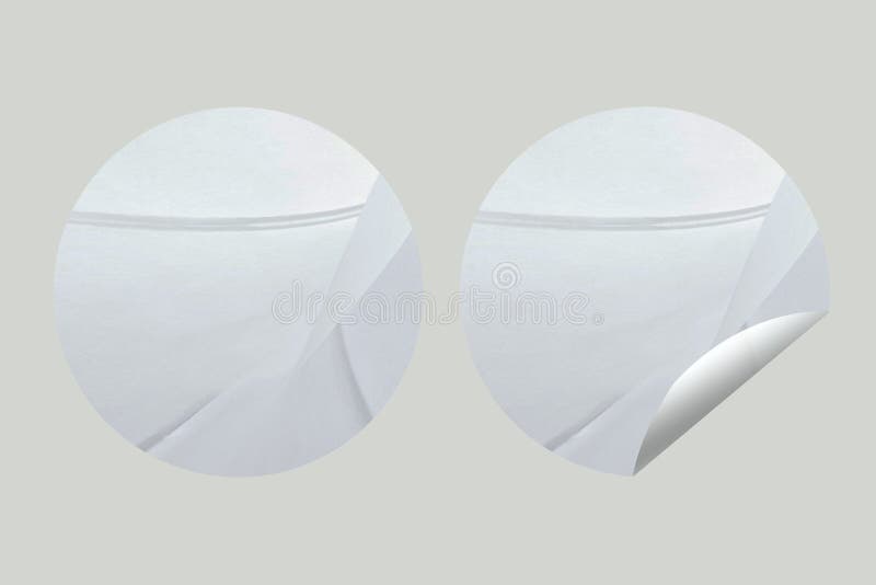 Blank Round Paper Sticker Texture Template Set Stock Illustration ...