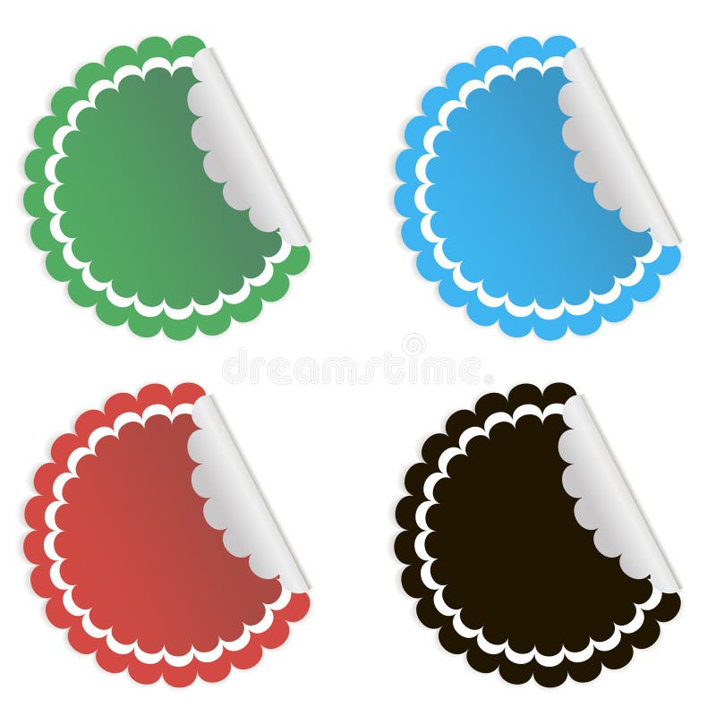 Blank Round Stickers with Space for Your Text. Set of Different Stock ...