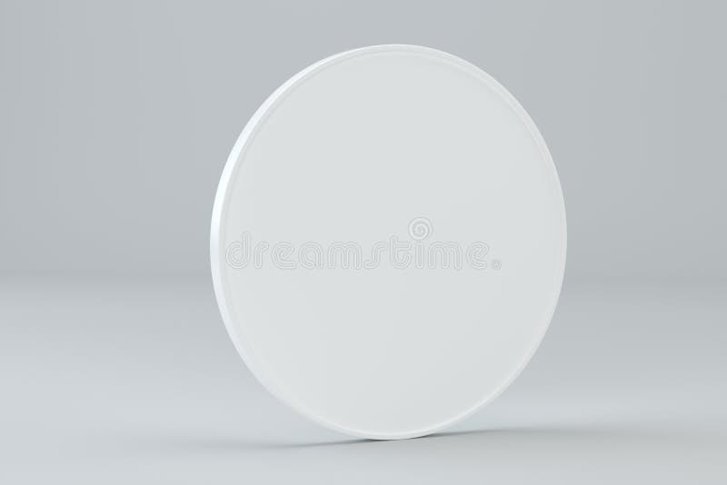Blank Round White Signboard on Gray Background. 3d Rendering Stock ...