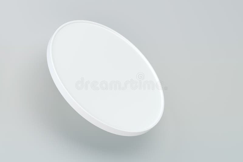 Blank Round White Signboard on Gray Background. 3d Rendering Stock ...