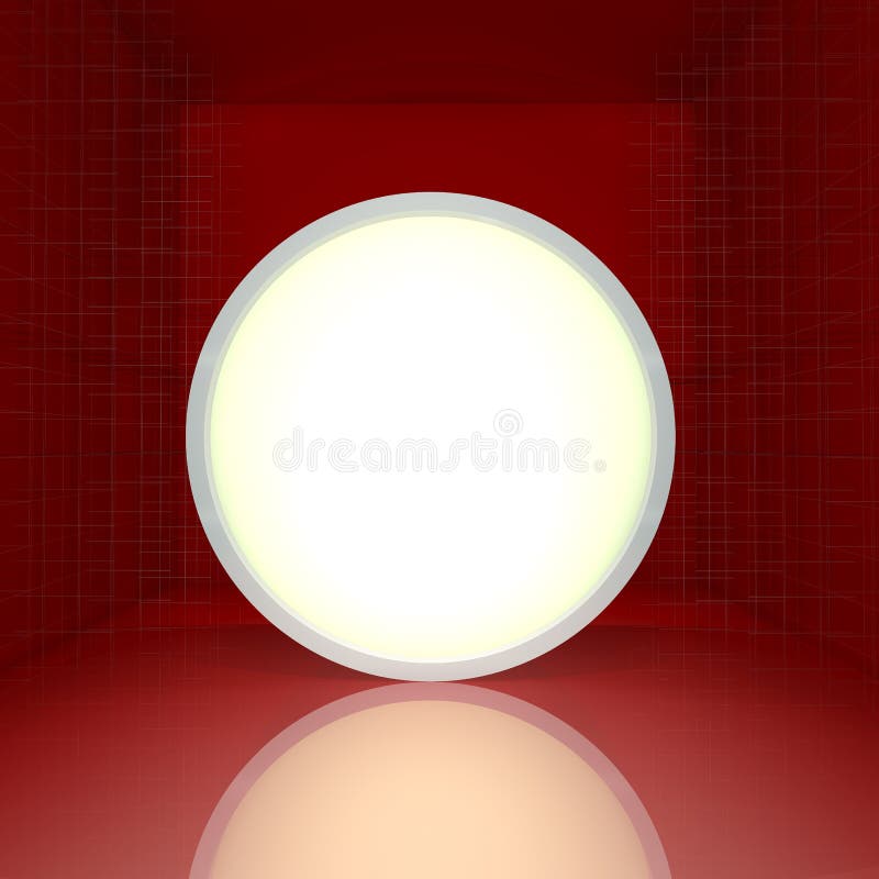 Blank Rounded Box Display on Red Empty Room Stock Illustration ...