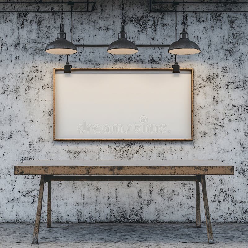 Blank Rustic Canvas Mockup Industrial Design Modern Table Setting Wall ...