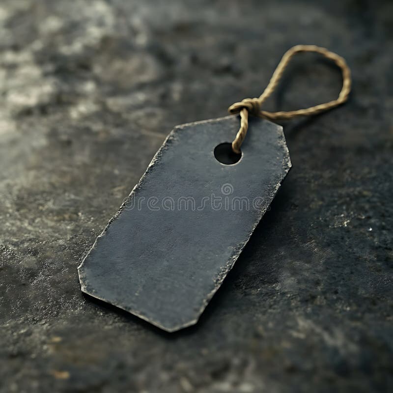 Blank Rustic Dark Grey Price Tag with Jute String Loop Stock ...