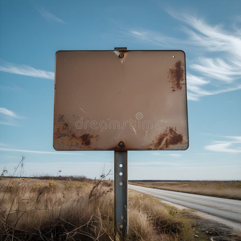Empty Road Old Metal Signpost on Roadside Guidepost Direction Sign ...