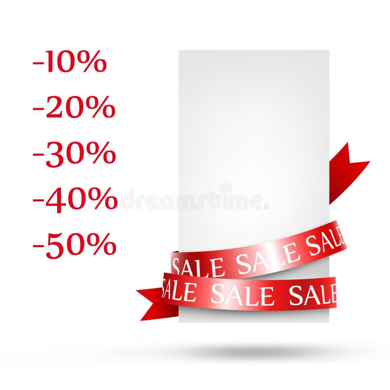 Red sale tag in vector stock vector. Illustration of sale - 10726267