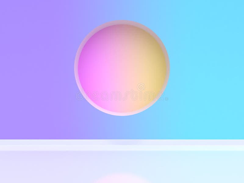 Blank Scene Purple-violet Blue Gradient Circle Wall Scene 3d Rendering ...